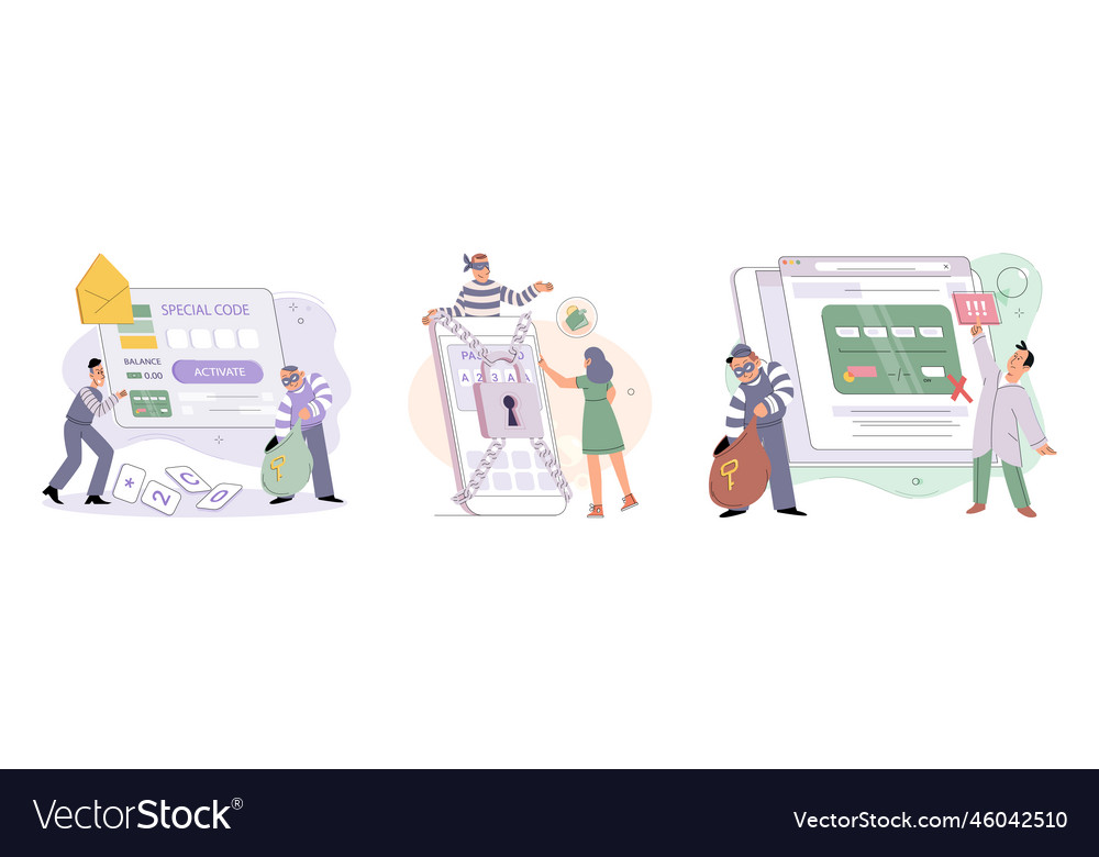 Hacker activity big set hacking computer Vector Image