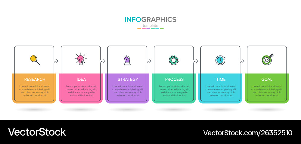 Infographic label template with icons 6 Royalty Free Vector