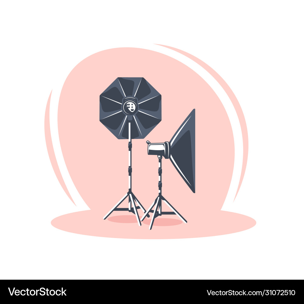Photo studio scene isolated on white background Vector Image