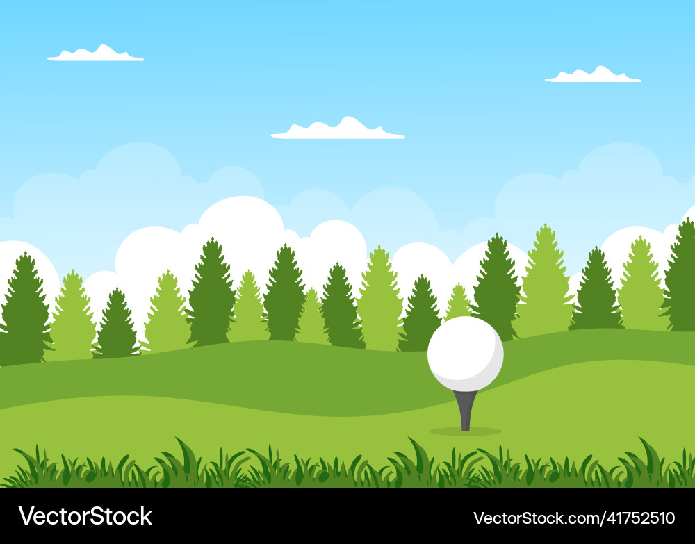 Playing golf sport with flags sand ground Vector Image