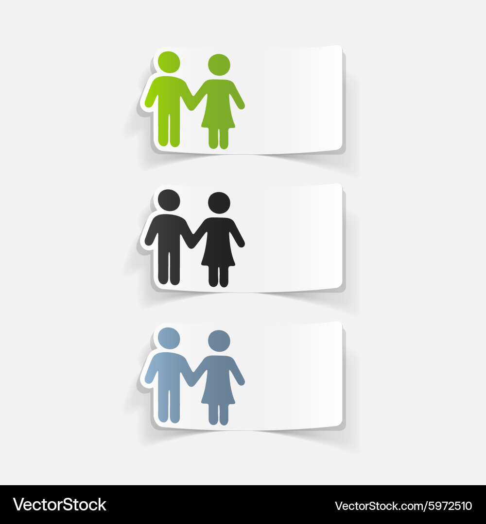 Realistic design element couple in love Royalty Free Vector