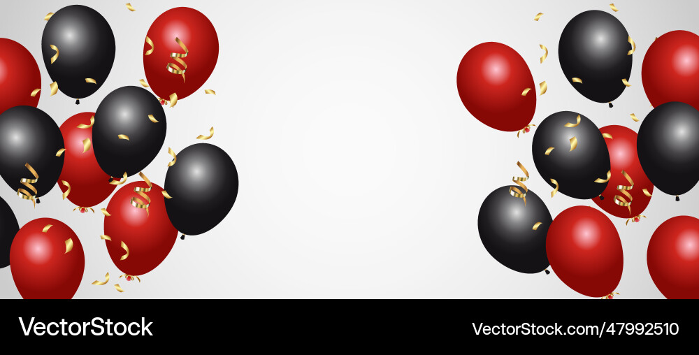 Red and black balloons realistic Royalty Free Vector Image