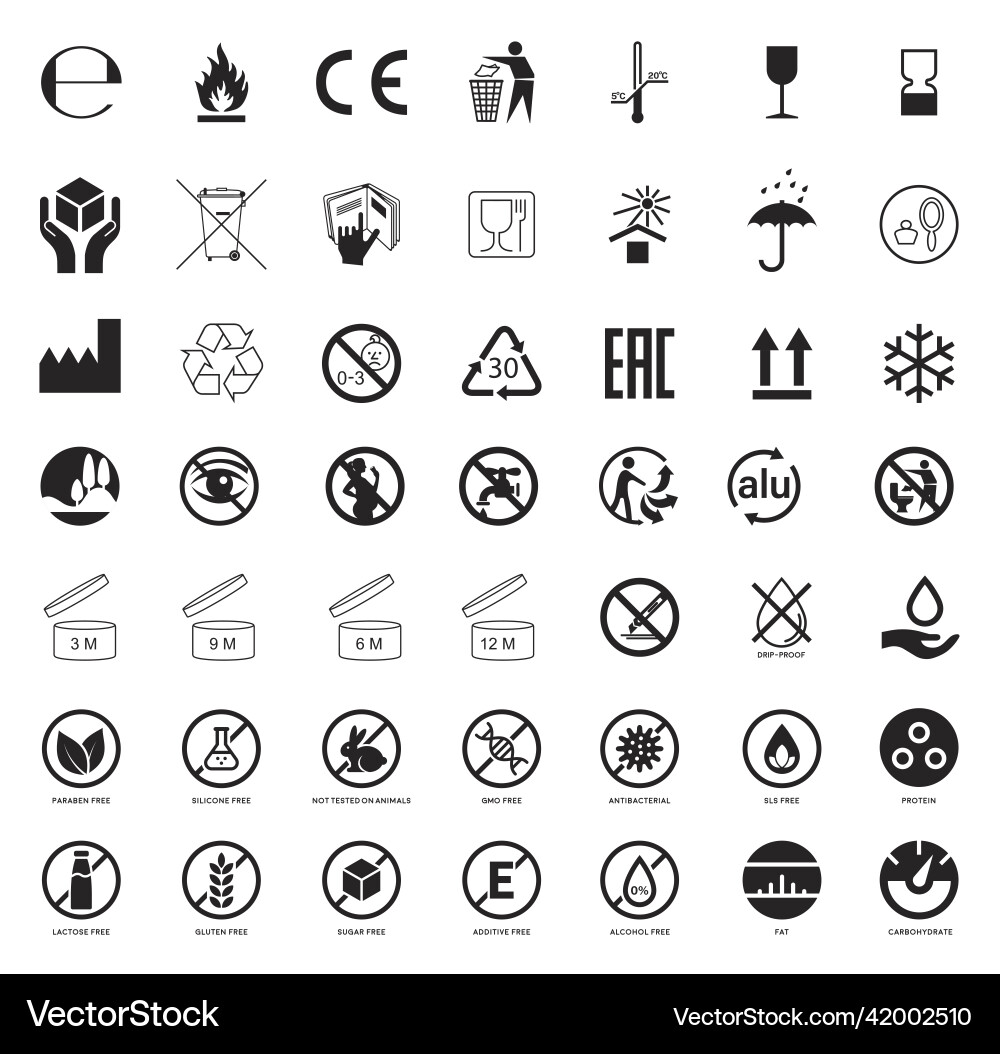 Set of packaging symbols Royalty Free Vector Image