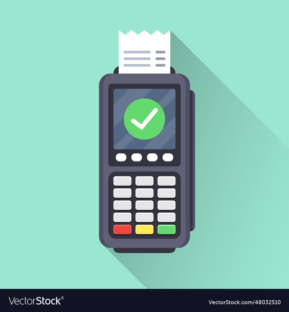 Successful payment operation pos terminal printed Vector Image Successful payment operation pos terminal printed Vector Image