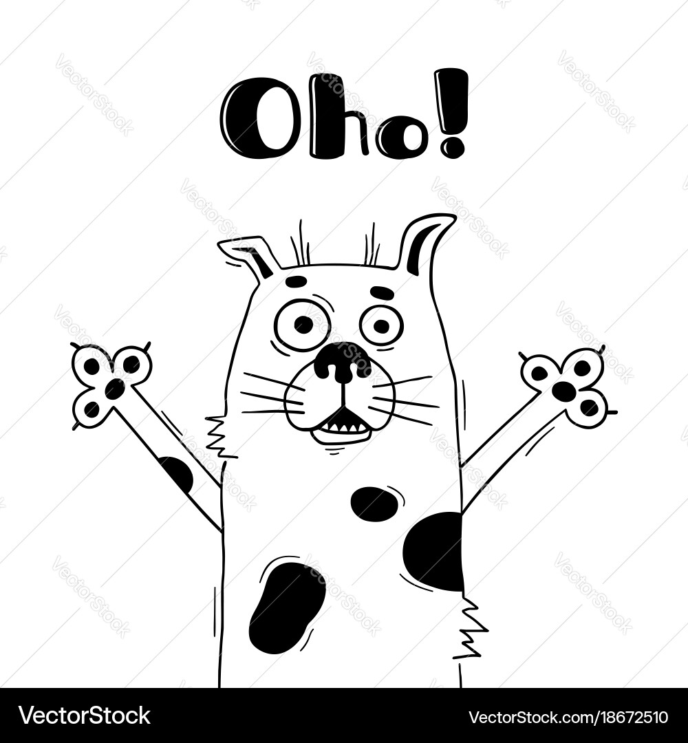 With dog who shouts - oho for design Royalty Free Vector
