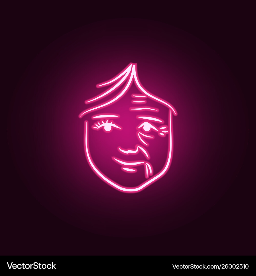 Wrinkles on face neon icon elements antiaging Vector Image