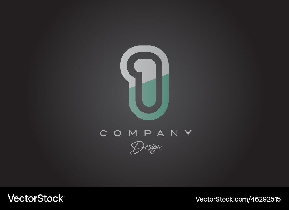 1 green grey number logo icon design creative Vector Image