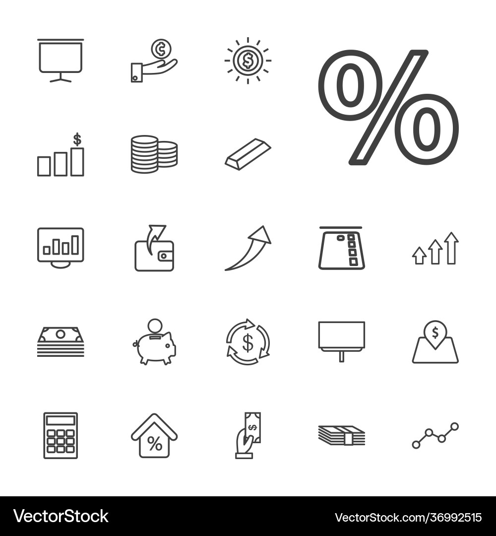 22 financial icons Royalty Free Vector Image - VectorStock