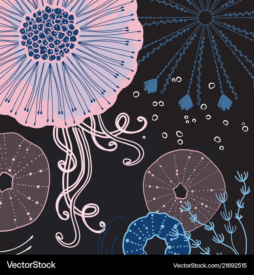 Abstract contrast floral pattern with trendy hand Vector Image
