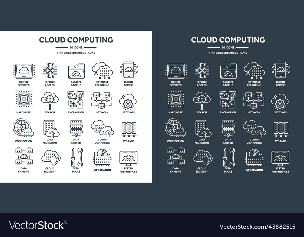 Cloud computing and internet technology database Vector Image