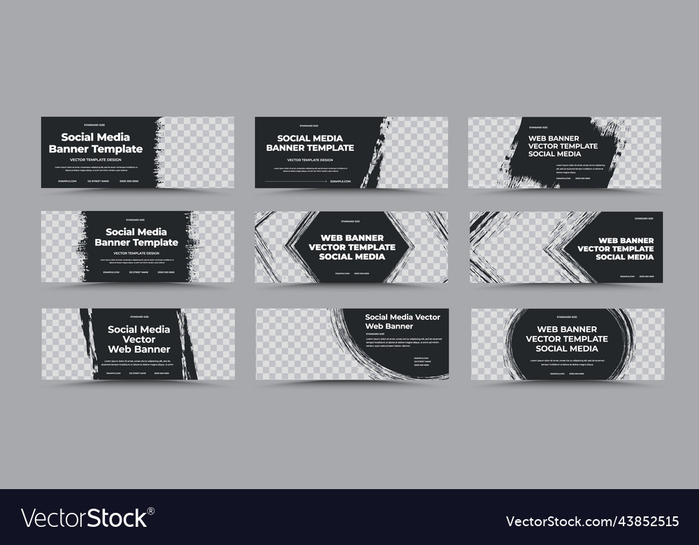 Eps horizontal web banner template black Vector Image Eps horizontal web banner template black Vector Image