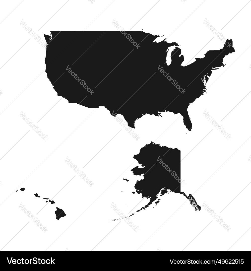 Highly detailed usa map with borders isolated Vector Image