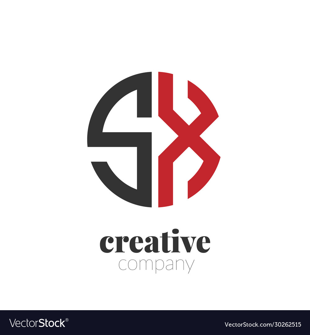 Initial letter sx creative elegant circle logo Vector Image