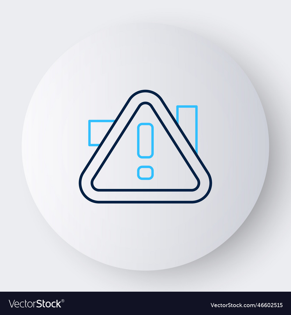 Line exclamation mark in triangle icon isolated Vector Image