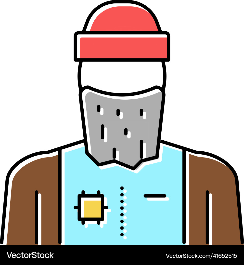 Man refugee color icon Royalty Free Vector Image