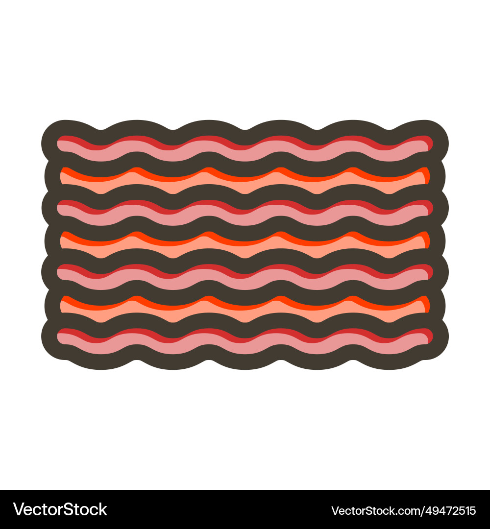 Minced meat thick line filled colors icon Vector Image