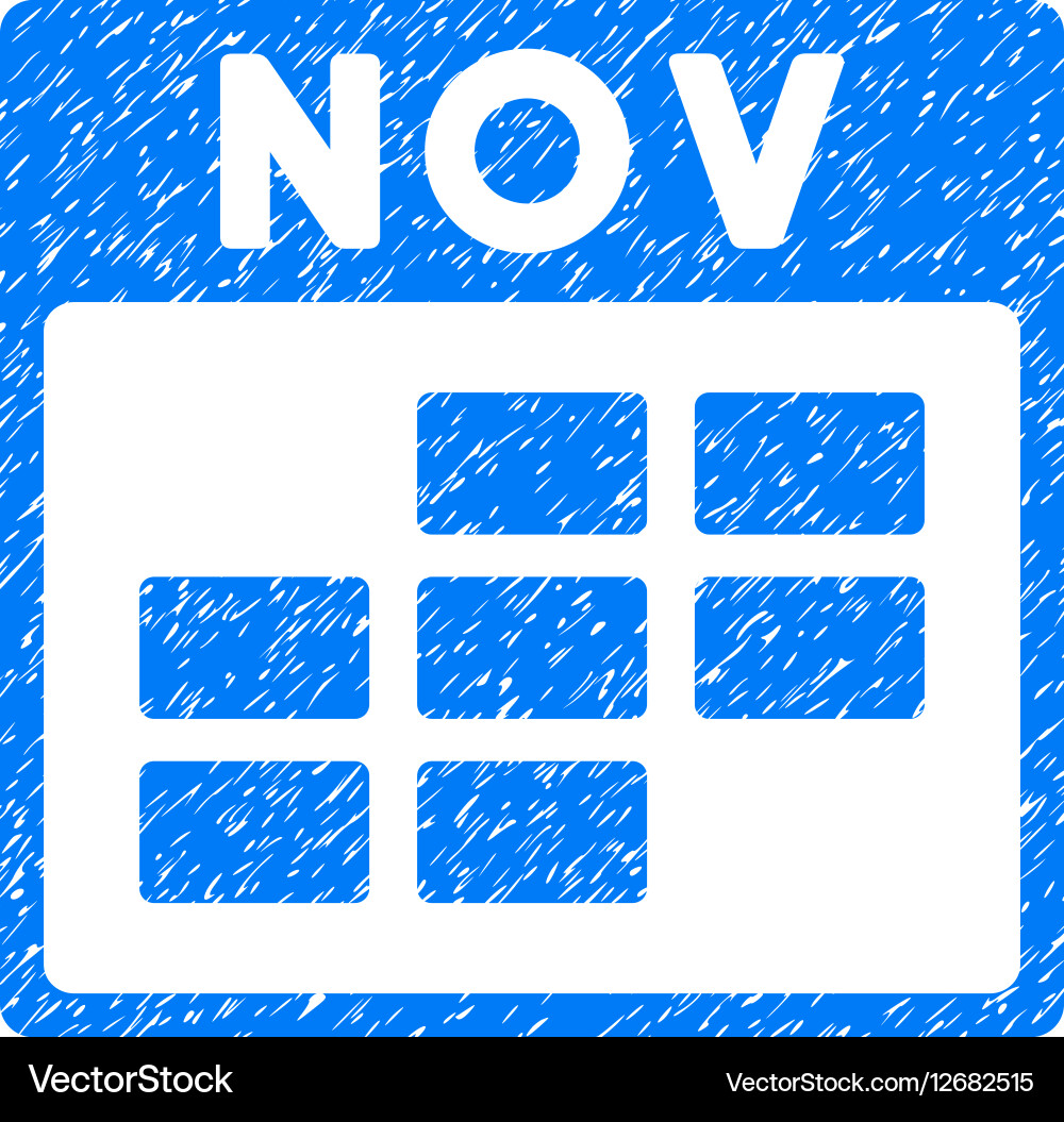 November Calendar Grid Grainy Texture Icon Vector Image