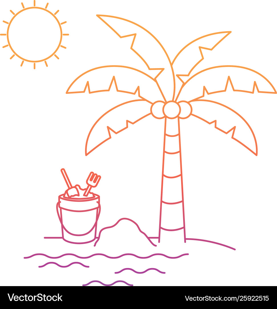 Silhouette sand bucket with tools to play Vector Image