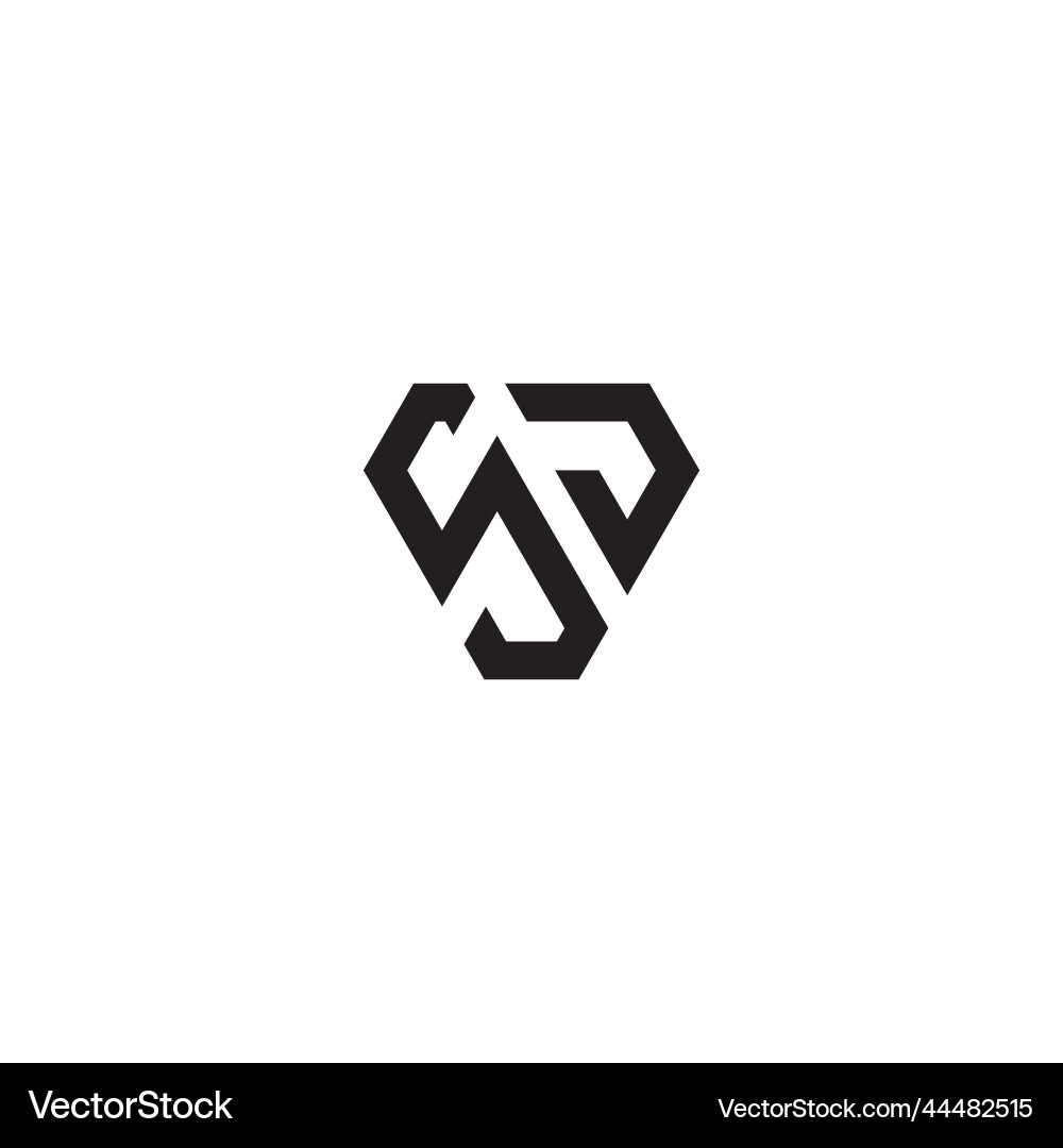 Sj gym concept logo initial concept with high Vector Image
