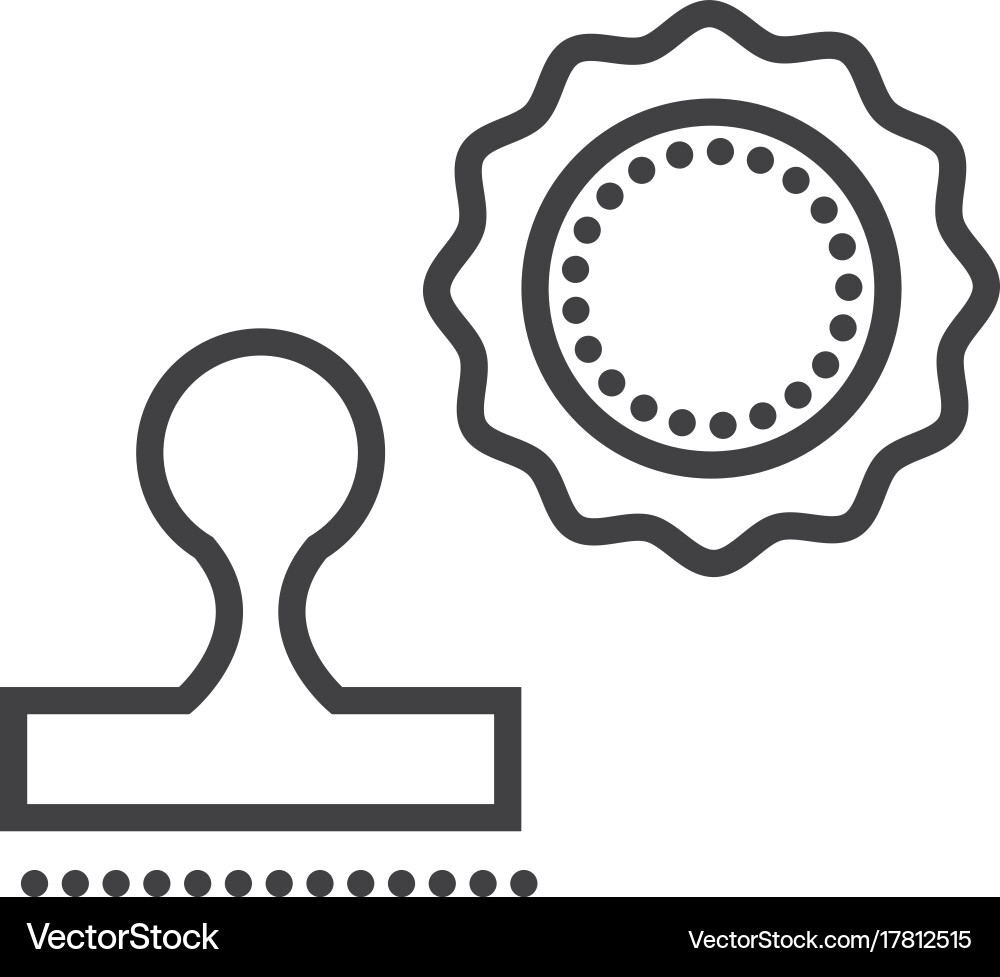 Stamps line icon sign on Royalty Free Vector Image