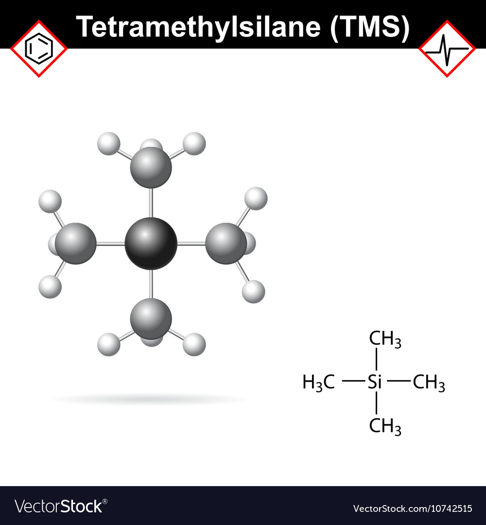Tetramethylsilane Tms Molecule Royalty Free Vector Image