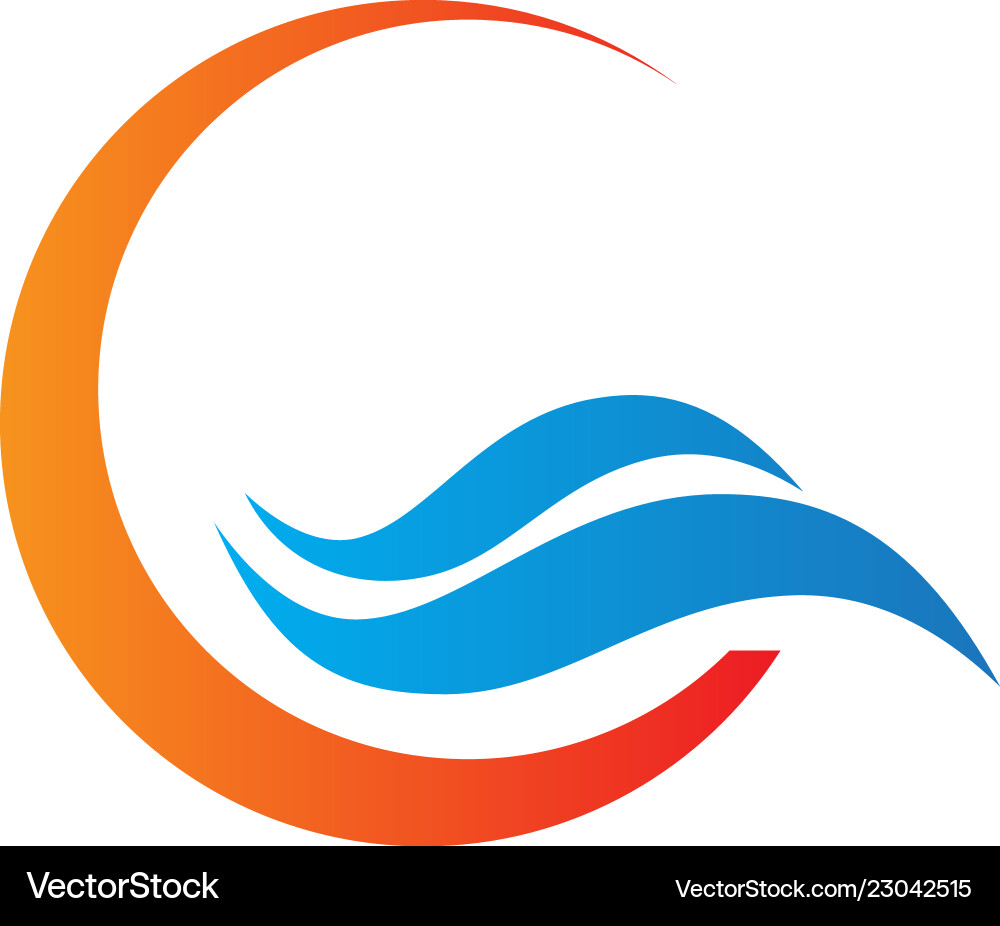 Wave ocean water sign logo Royalty Free Vector Image