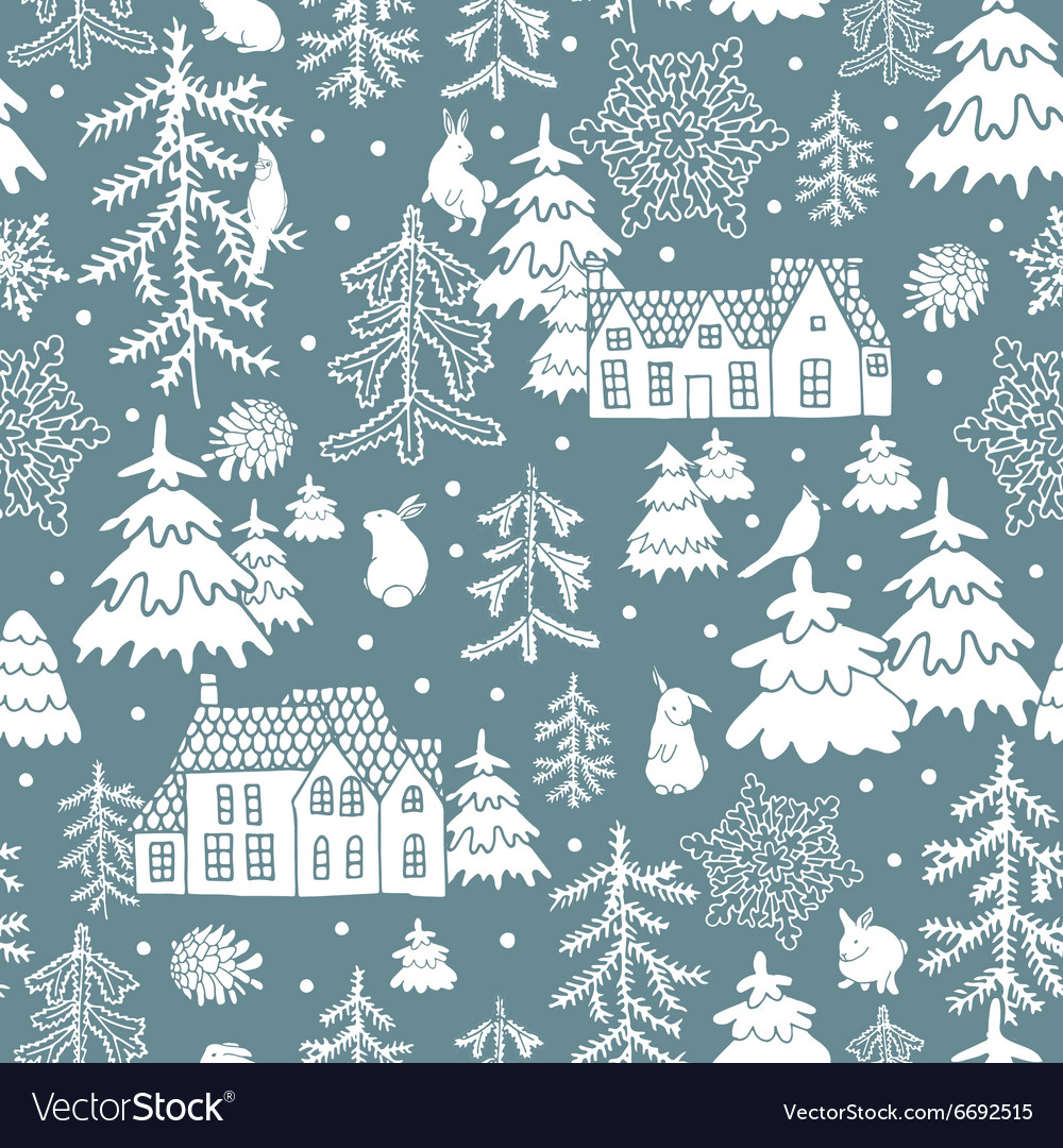 Winter seamless pattern Royalty Free Vector Image