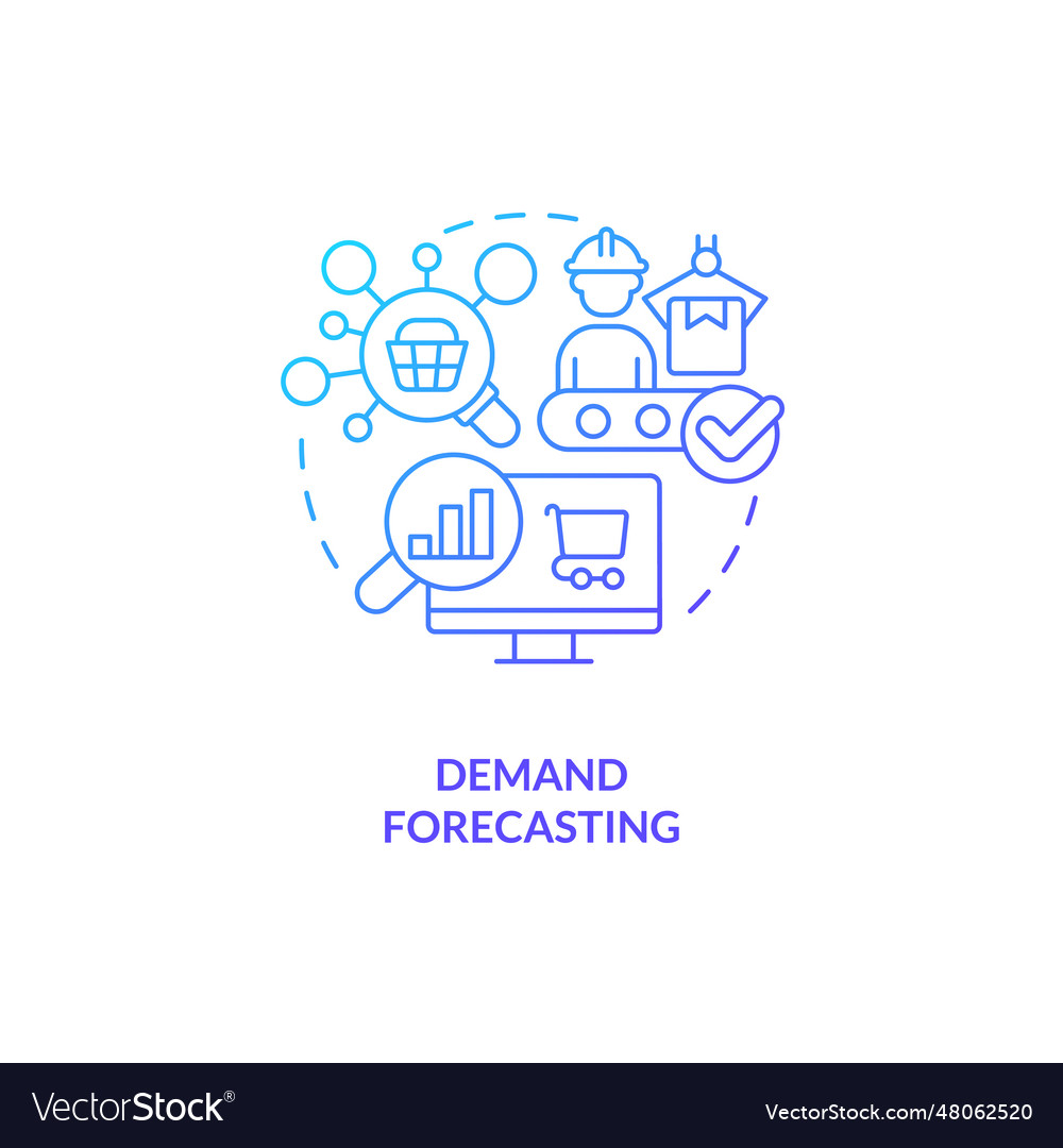 2d gradient demand forecasting line icon concept Vector Image
