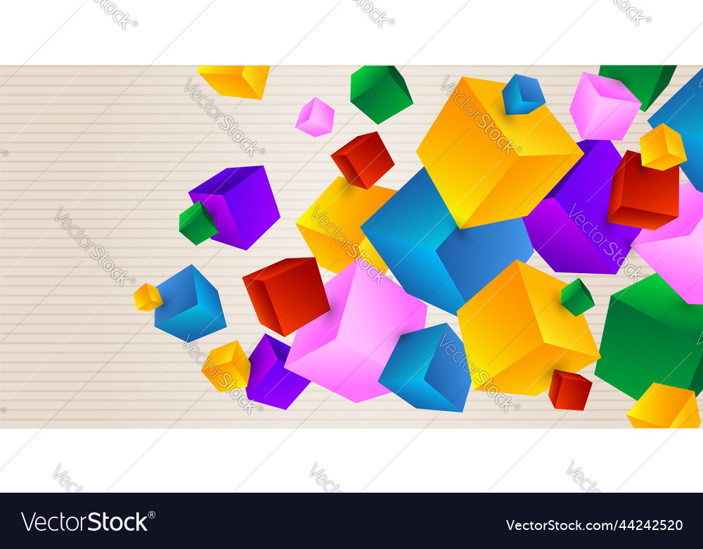 3d abstract background with dynamic cubes Vector Image