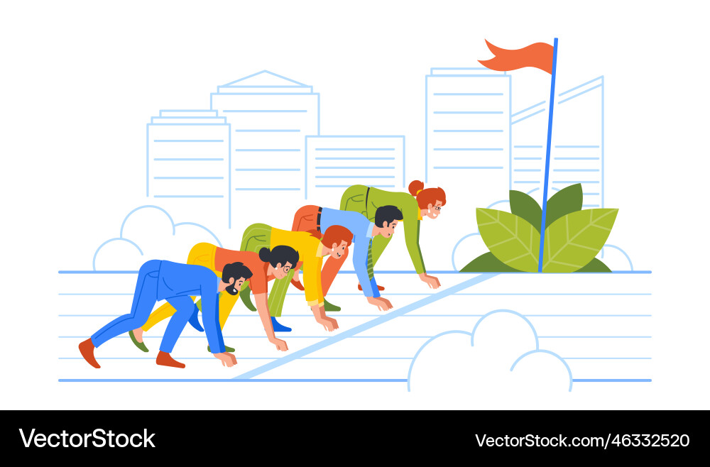 Business competition concept with men Royalty Free Vector
