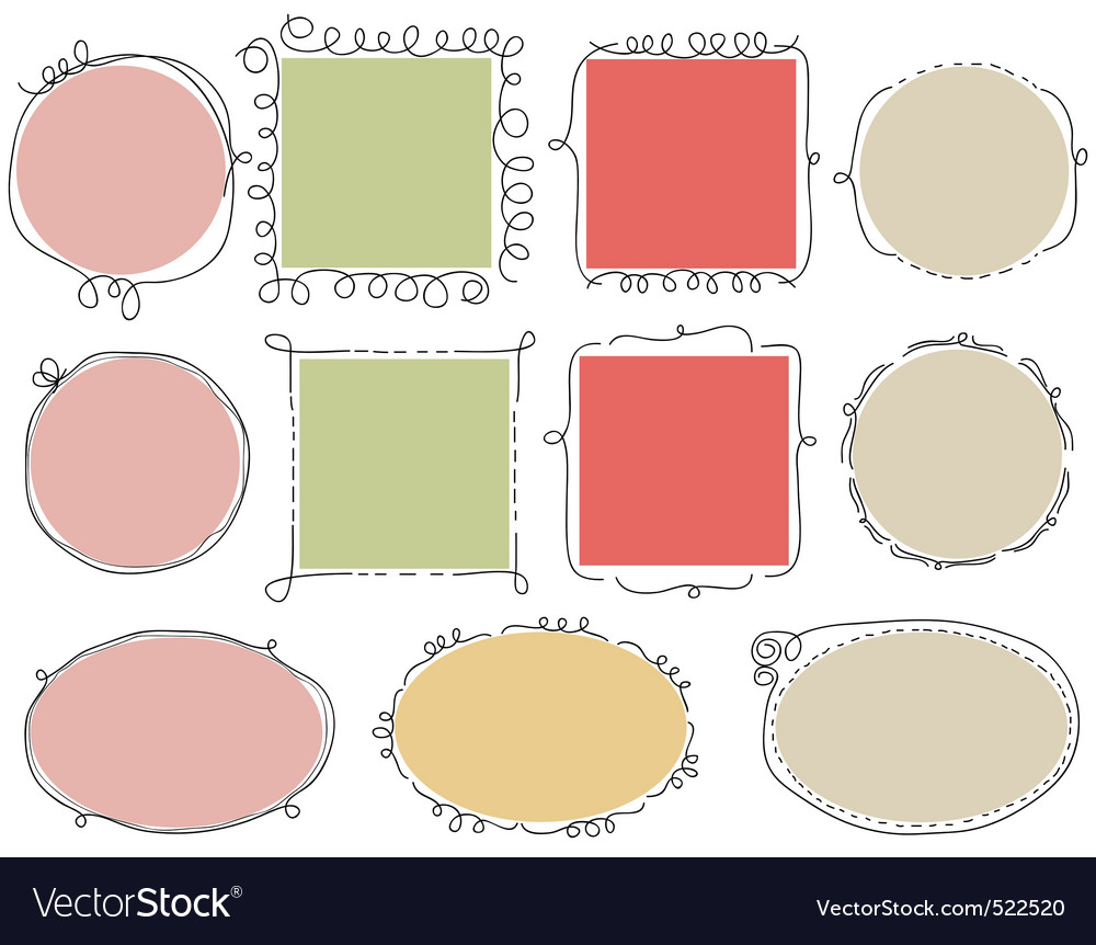 Cute doodle frames Royalty Free Vector Image - VectorStock