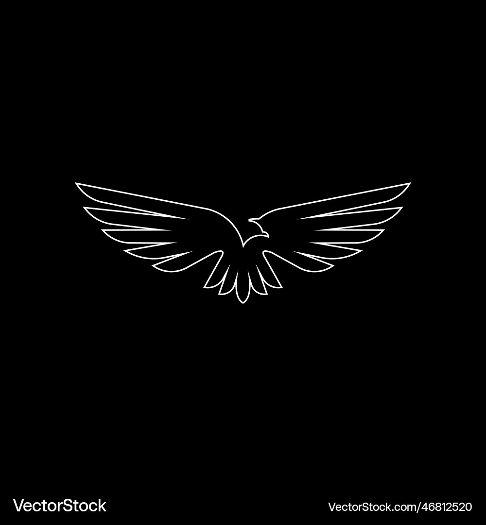 Eagle line sign and symbol illust Royalty Free Vector Image