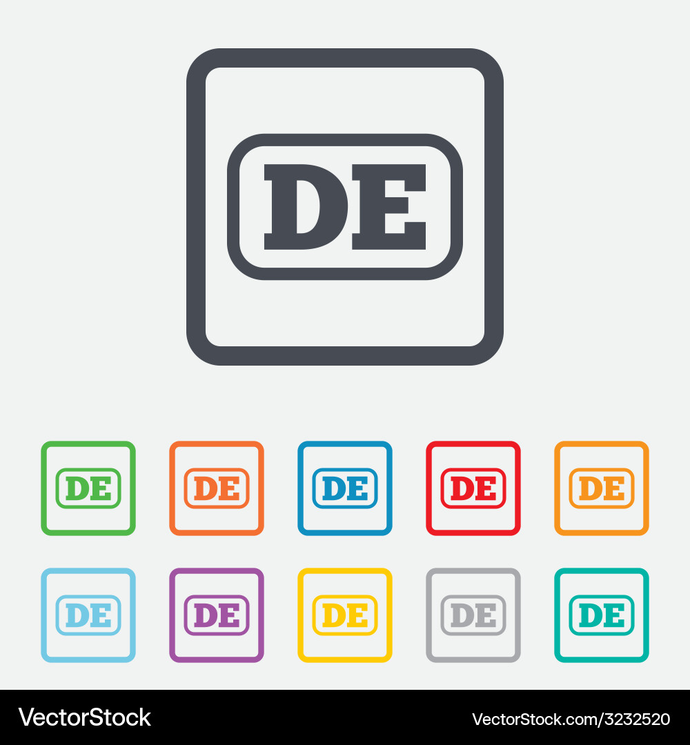 German language sign icon de deutschland Vector Image