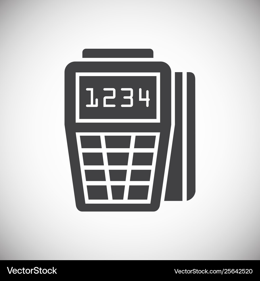 Pos terminal icon on background for graphic Vector Image