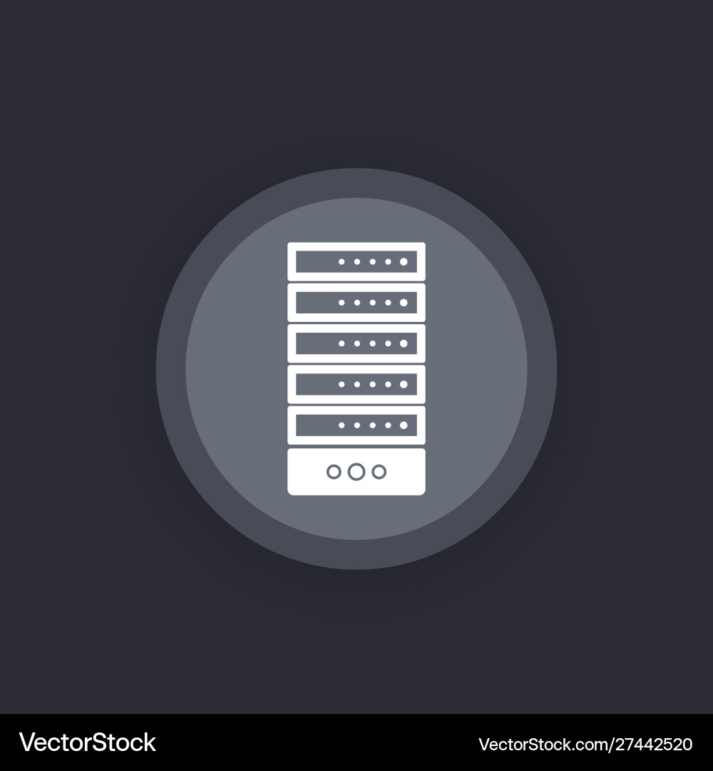 Server rack datacenter icon Royalty Free Vector Image