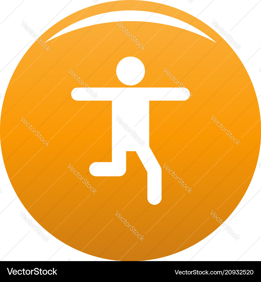 Stick figure stickman icon orange Royalty Free Vector Image