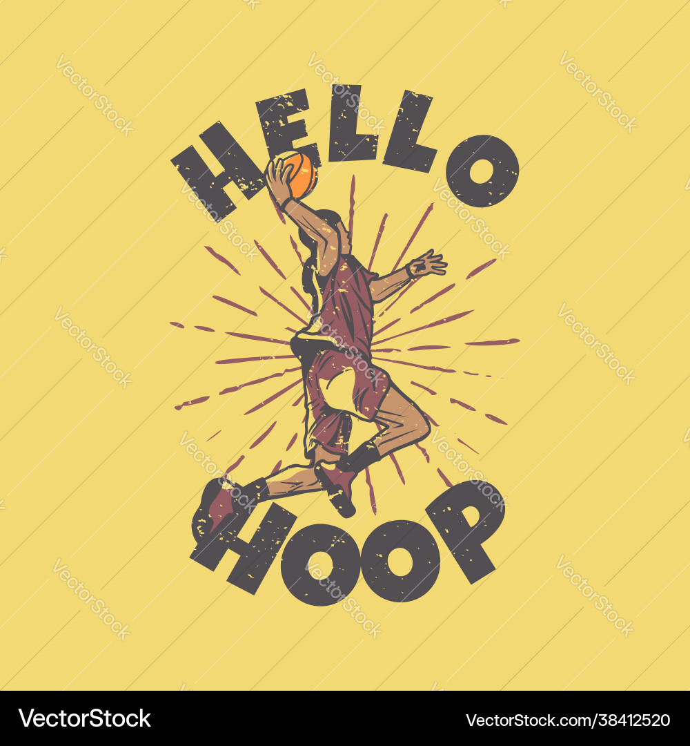 T-shirt design slogan typography hello hoop Vector Image