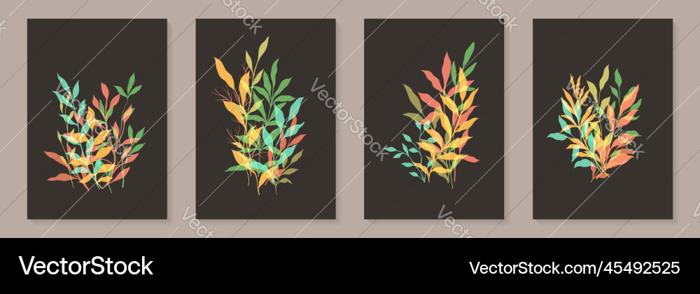 Abstract art background with leaves branch hand Vector Image