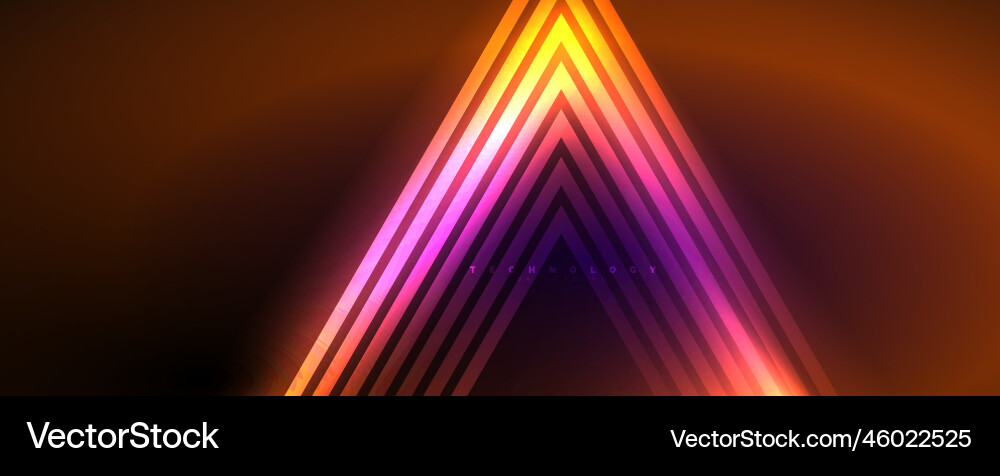 Neon glowing lines and angles magic energy space Vector Image