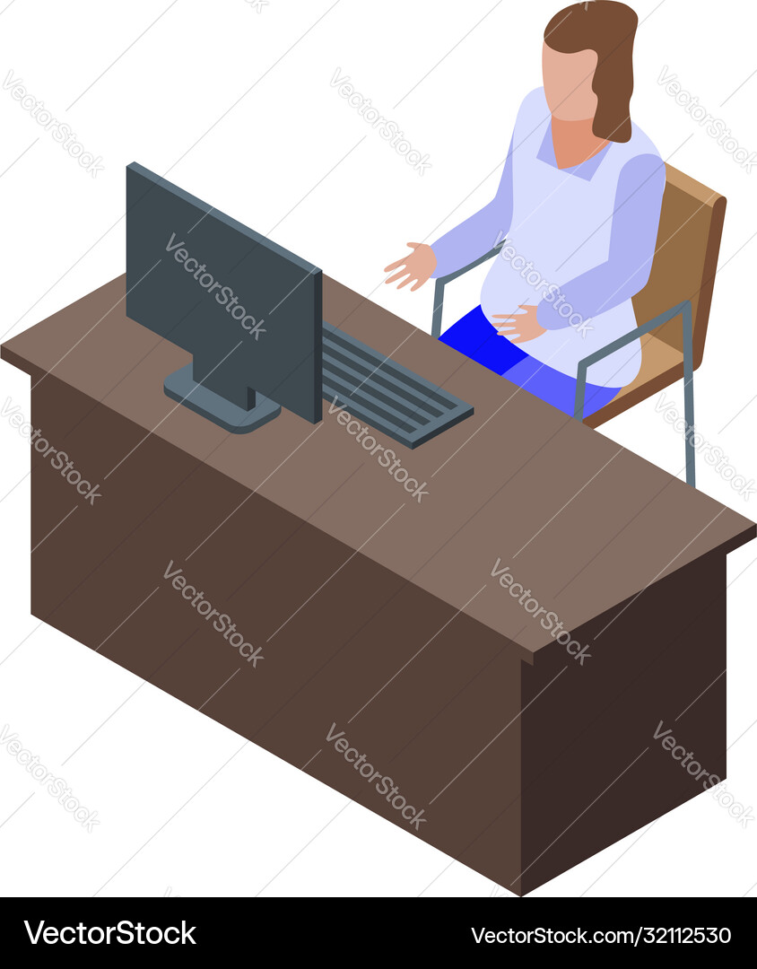 Bank teller office icon isometric style Royalty Free Vector