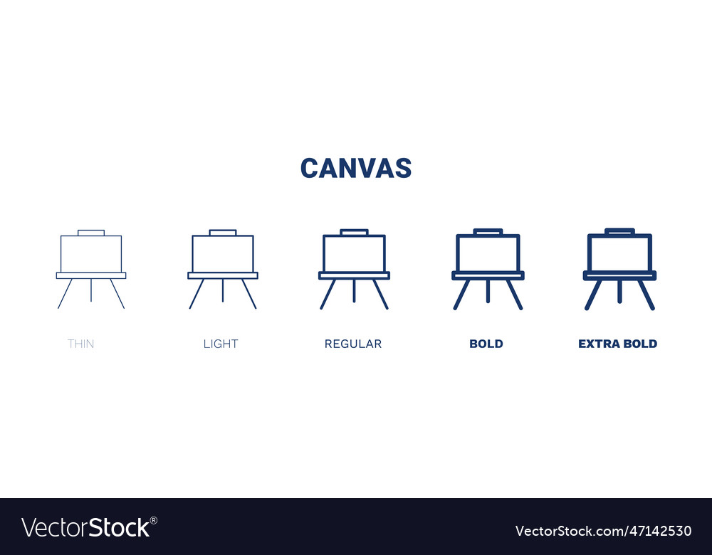 Canvas icon thin light regular bold black Vector Image
