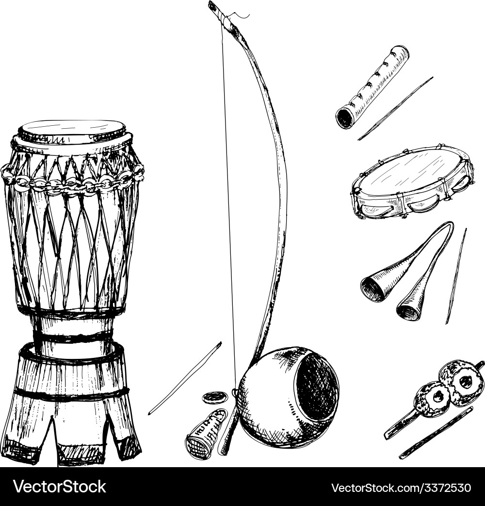 Collection of musical instruments Royalty Free Vector Image