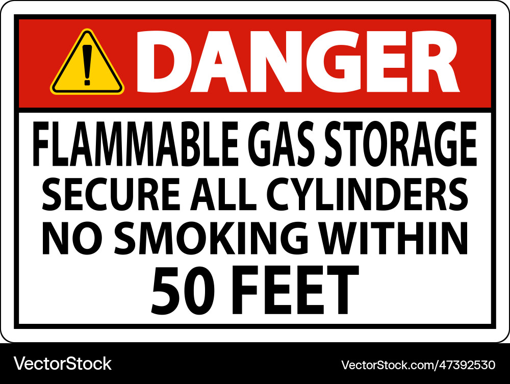 Danger sign flammable gas storage secure all Vector Image