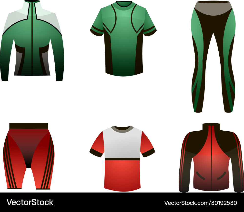 Different sportswear for trainings for men Vector Image