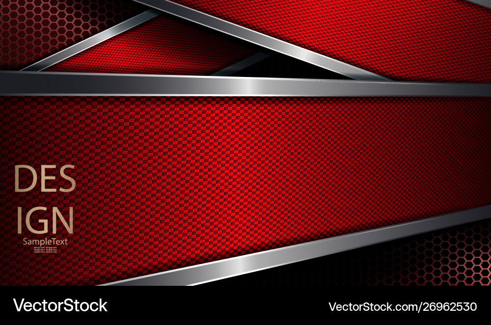 Exquisite geometric design in red with a textured Vector Image