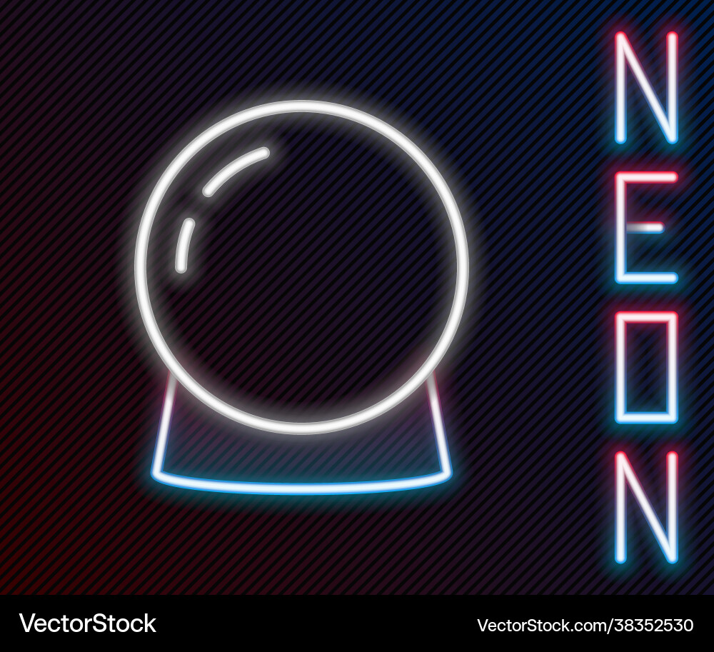 Glowing neon line magic ball icon isolated Vector Image