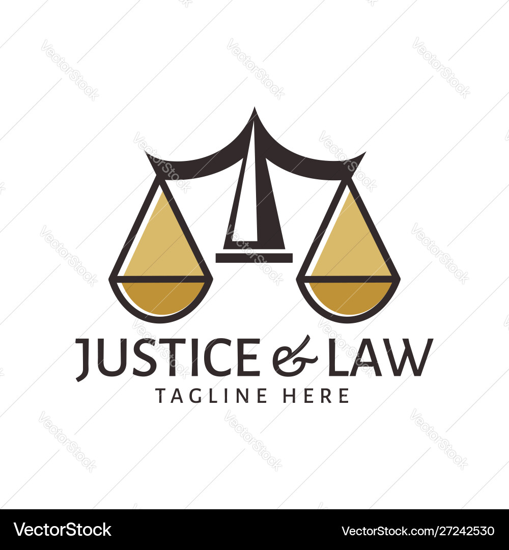 Line scall justice attorney law logo design Vector Image