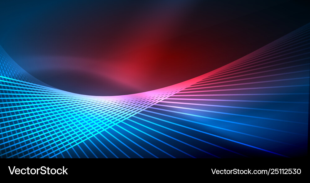 Neon glowing techno lines blue hi-tech futuristic Vector Image