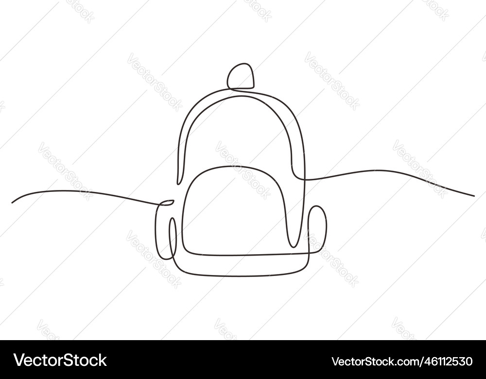 One continuous single line of school bag Vector Image