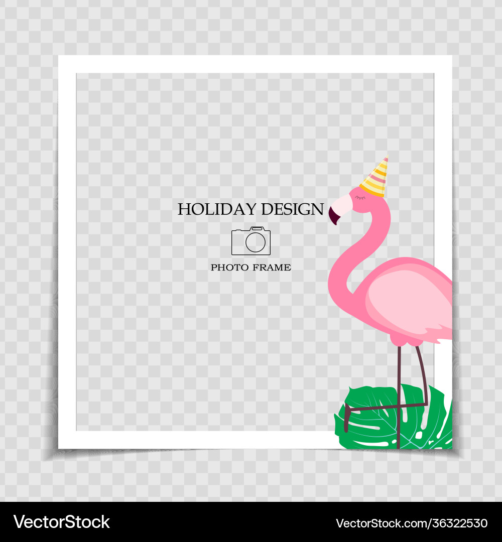 Party holiday photo frame template for post Vector Image